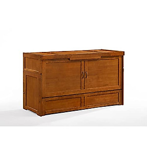 Night & Day Murphy Cube Cabinet Chest Bed (Queen, Hickory)
