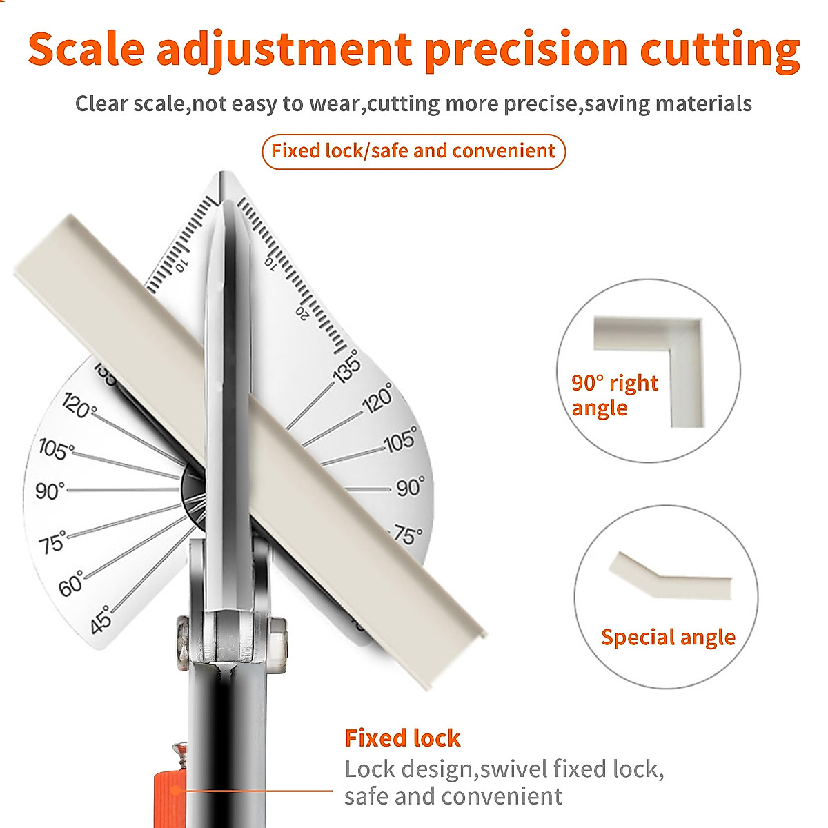 GARTOL Multifunctional Trunking/Miter Shears for Angular Cutting of Moulding and Trim, Adjustable at 45 To 135 Degree, Hand Tools for Cutting Soft Wood, Plastic, PVC, with Replacement blades