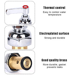 Hot Spindle Assembly for 002714-40 Eterna Valve Replacement, Hot Side Handle Stem Assembly Brass Replacement Sink Valve Commercial Faucet Parts for T&S