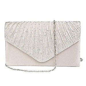 adoranda Satin Clutch Purses for Women Envelope Evening Bag for Wedding Party Proom Bridal clutch Handbag