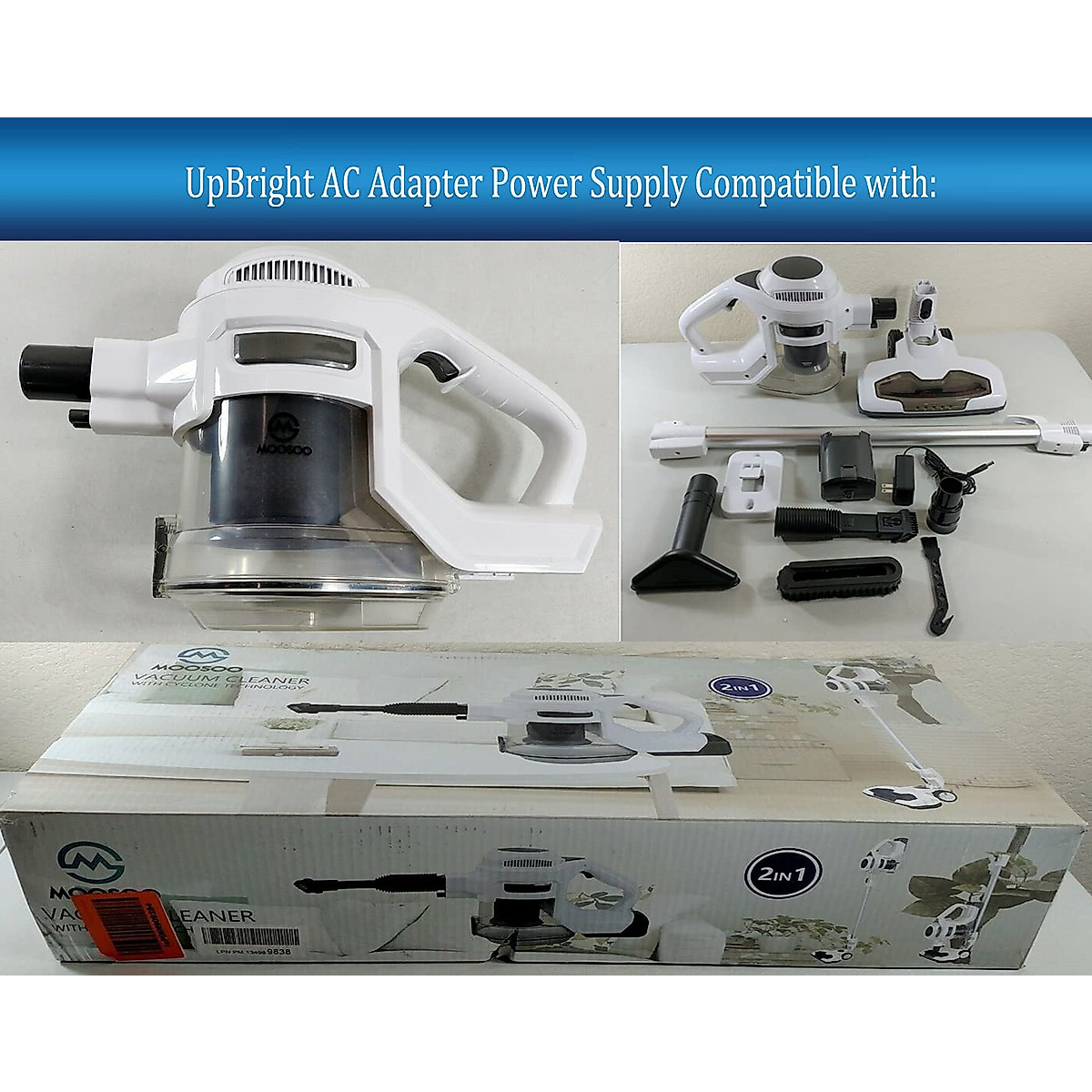 UpBright 36V AC Adapter Compatible with MOOSOO XL-618B XL618B 618B Rechargeable Li-ion Battery DC 29.6V 2500mAh 74Wh Cordless Vacuum Cleaner FY0183600500 3YE GQ18-360050-AU 500mA Power Supply Charger