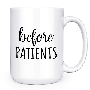 Artisan Owl Before Patients, After Patients SET - Set Contains: One (1) 15 oz Deluxe Large Double-Sided Mug and One (1) 17 oz Stemless Wine Glass