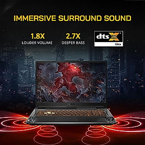 asus 2022 TUF A17 17.3'' 144Hz FHD Gaming Laptop, AMD Ryzen 5 4600H, NVIDIA GeForce GTX 1650, 16GB RAM, 512GB PCIe SSD, RGB Backlit Keyboard, Win 11 Pro, Bonfire Black, 32GB Snowbell USB Card