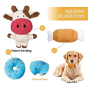 Toozey 7 Pack Small Dog Toys, Puppy Teething Toys, Durable Ropes Chew Toys, Cute Calf Squeaky Dog Toys, Non-Toxic and Safe