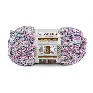 Crafted By Catherine Chunky Heather Multi Yarn - 2 Pack (49 Yards Each Skein), Purple Multi, Gauge 6 Super Bulky
