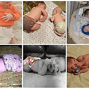 KaWaii Baby Reusable Newborn Cloth Diapers, Waterproof Washable Pocket Nappy, 6 Diapers + 12 Diaper Inserts Boys Girls 6–22 Pounds/0-18 Months