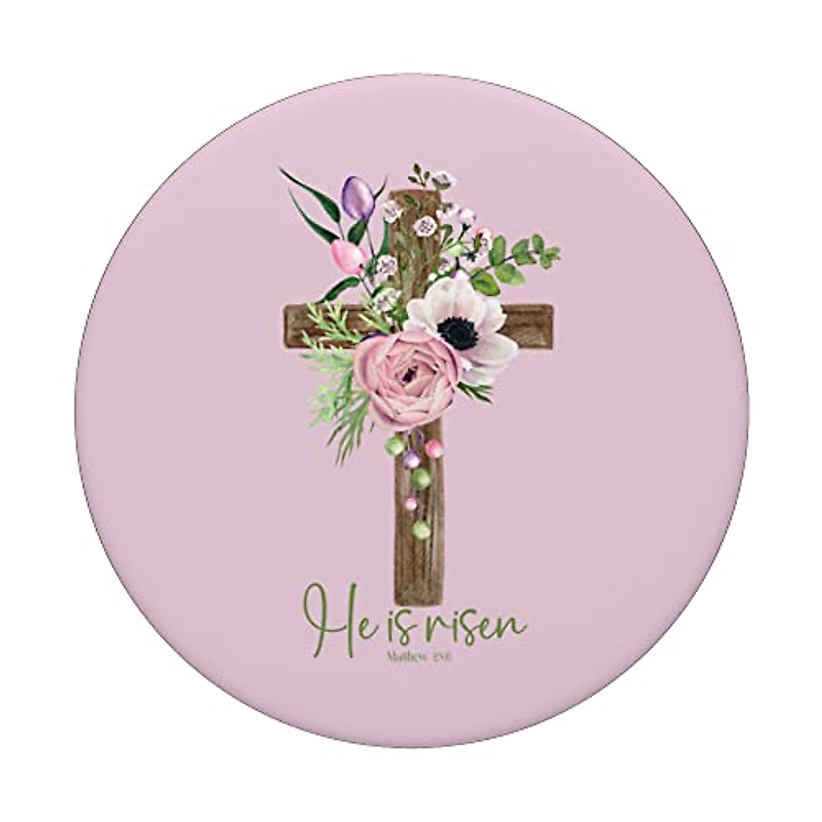 Easter He Is Risen For Christians Matthew 28:6 PopSockets Swappable PopGrip