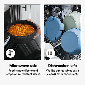 STOJO Collapsible Bowl - Translucent Eucalyptus, 36oz - Reusable Silicone Bowl for Hot and Cold Food - Perfect for Travel, Meal Prep, To-Go Lunch, Camping & Hiking - Microwave & Dishwasher Safe