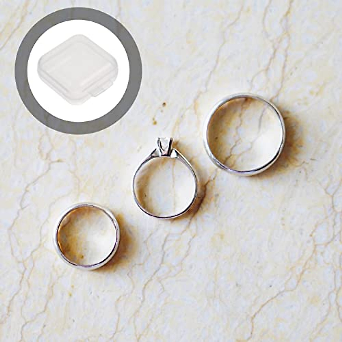 Sewroro Plastic Organizer Box 120pcs Mini Organizer Box Small Clear Plastic Beads Storage Containers Box Pills Storage Case with Hinged Lid for Small Items Crafts Hardware Bead Storage Containers