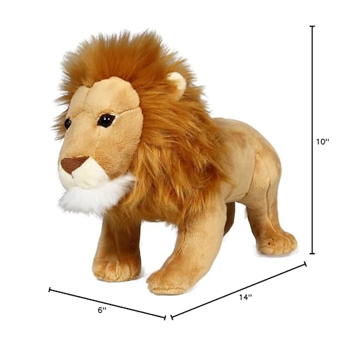 Ice King Bear Lion Stuffed Animal, Lifelike Plush Toy, 12 Inches Length