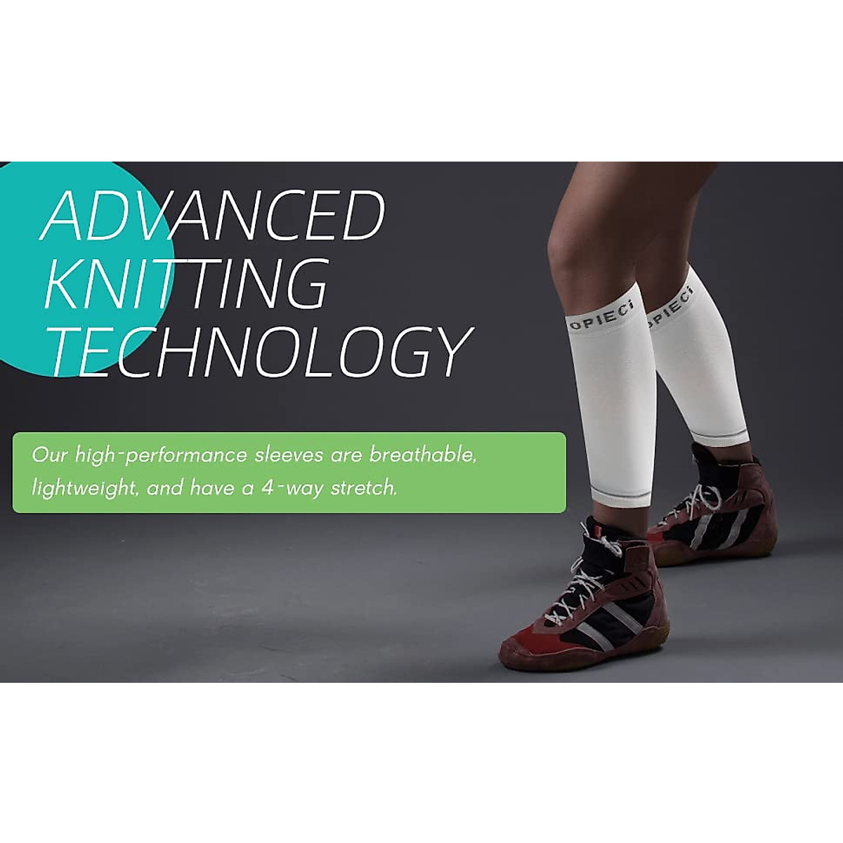 EVOPLECI 20-30mmHg Black Calf Compression Sleeve Men and Women Wide Calf Sleeve Brace Compression Socks for Leg Support Shin Splint Pain Relief (White, Small)