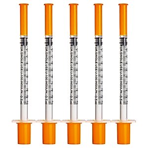 U-100 30 Gauge 1/2cc 5/16 inch (8mm), Pack of 100