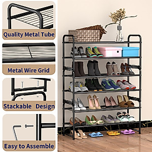 GEORIS Stackable 2-Tier Shoe Rack, Space-Saving Shoe Shelf Organizer for Closet, Entryway, Hallway, Bronze