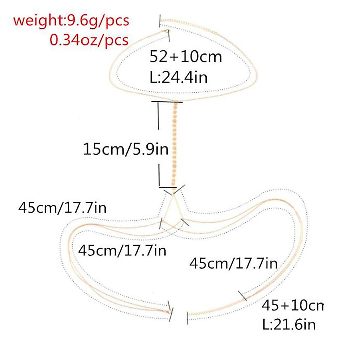 Chicque Sexy Body Chain Jewelry Gold Sequins Body Jewelry Layered Bikini Belly Waist Chain Party for Women