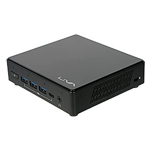 ECS Elitegroup Liva Z3 Jasper Lake Mini PC Computer Intel Pentium N6000 Quad-core, 4GB DDR4/128GB eMMC, Type C USB, WiFi 802.11ac, Ethernet, Dual Displays 4K@60Hz HDMI & mDP, Black