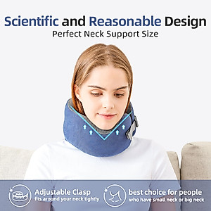 napz Travel Neck Pillow Memory Foam Neck Support, Cervical Pain Relief Contoured Pillows with Washable Cover & Adjustable Clasp for Traveling, Sleeping, Airplane, Car, Office