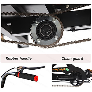 Adult Tricycle Folding Bicycle Comfortable seat 3 Wheel Bicycle Rear Enlarged Vegetable Basket Double Chain 20inch Shock Absorber Front Fork for Parents and Children Maximum Load 440lbs (Black)