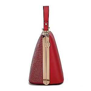 MKF Collection Clutch Bag for Women Crossbody Sparkly Rhinestones Classic Evening Wedding Party Purse