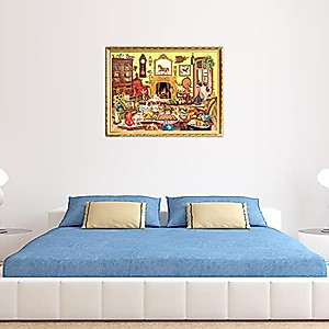 Jigsaw Puzzles 1000 Pieces for Adults Kids,Lazy Living Room Time Puzzles Animal Cartoon Puzzle Modern Home Decor Fum Games Toys Gift