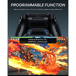 Switch Controllers, Nin-tendo Switch Controller Compatible with Switch/Switch Lite/Switch OLED/IOS/Android/Windows, Wireless Switch Pro Controller with LED Color Light/Dual shock/Turbo/Motion Control