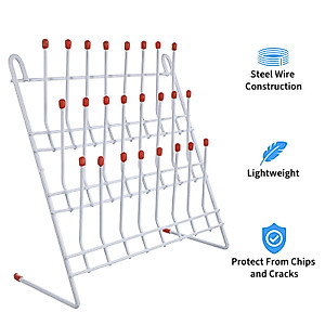 Baluue Test Tube Rack Laboratory Drying Rack Lab Glassware Drying Draining Rack Desk Top Lab Supply Cleaning Equipment for Education or Lab Science Use