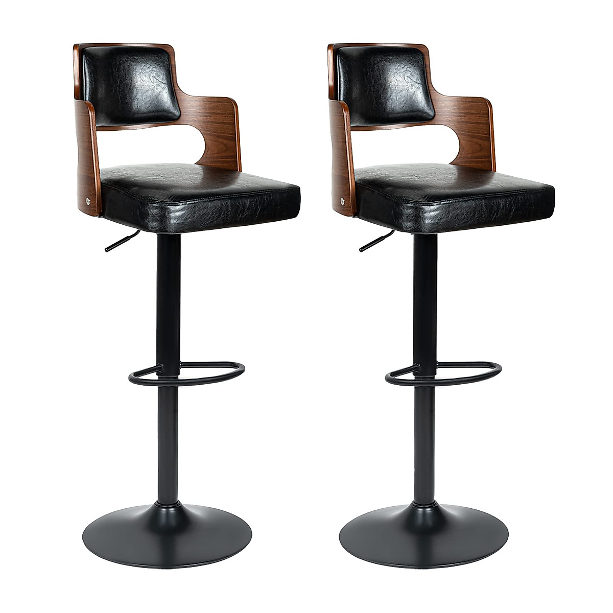 Miereirl Bar Stools 01019 Black Set of 2