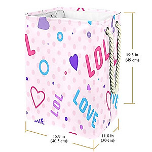 TIZORAX LOL Doll Surprise Style Laundry Hamper Baskets Waterproof Dirty Clothes Sorter Foldable Soft Handle Colourful for Home Detachable Brackets