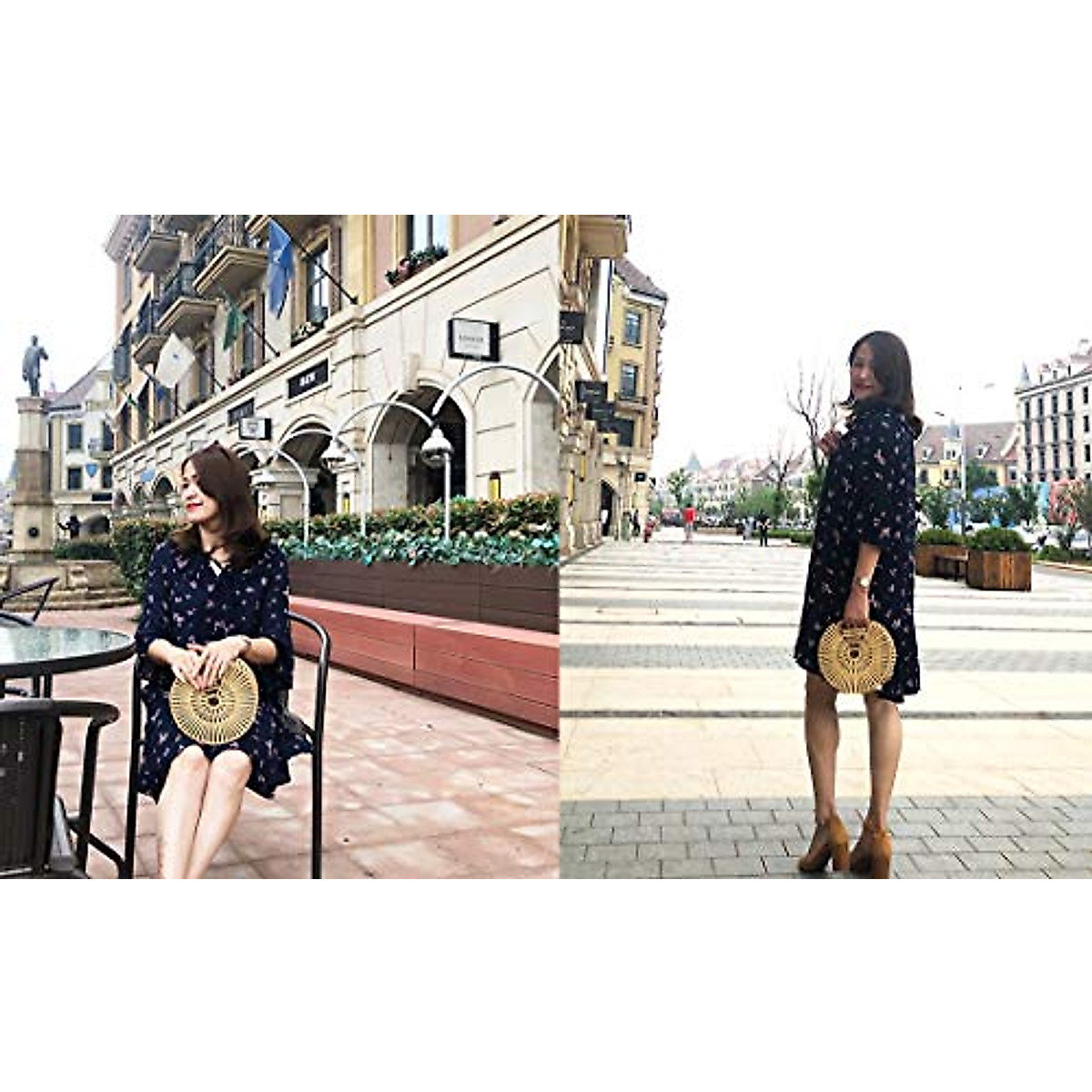 Fashion Bamboo Handbag Handmade Woven Beach bag for Womens (Bamboo)