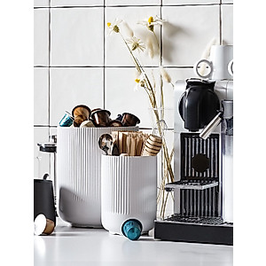 LE TAUCI Utensil Holder, 7.3"+5.4" Ceramic Kitchen Utensil Holder for Countertop, Large Cooking Utensil Crocks for Kitchen Counter, Morden Utensil Organizer for Spatula, Kitchen Decor, Set of 2, White