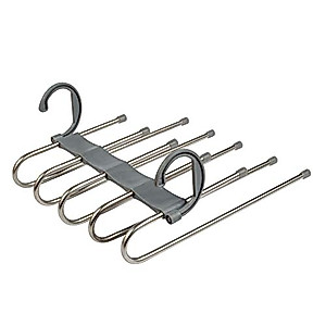 My Home Magic Pant Hanger - Organization and Space Saver Closet Companion, Grey / Stainless Steel