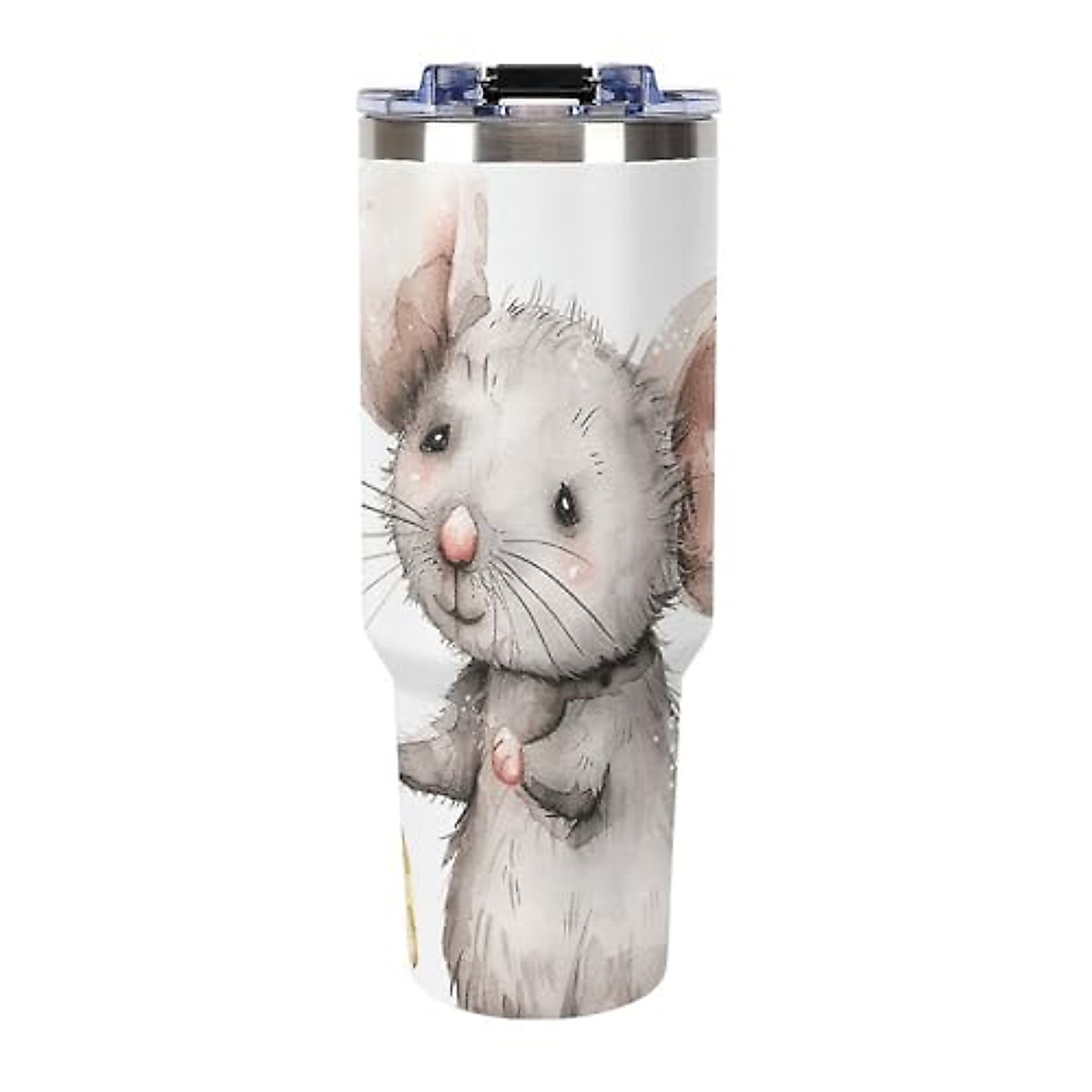 LLUTSNTH 40 Oz Vacuum Tumbler with Violet Handle Leakproof Insulated Tumbler Holding Dandelion Stainless Steel Travel Mug with Lid And Straw Coffee Cup Cute Water Bottles Cup Holder Friendly