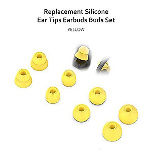 8PCS Replacement Ear Tips Earbuds Eartips Eargels Earpads Silicone Buds Compatible with Beats by dr dre Powerbeats Pro Wireless Earphones (Yellow)