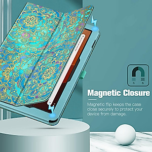 Fintie Case for All-New Amazon Fire HD 10 and 10 Plus Tablet (13th/11th Generation, 2023/2021 Release) - [Flex Stand] Premium Vegan Leather Multi-Angle Folio Cover, Shades of Blue