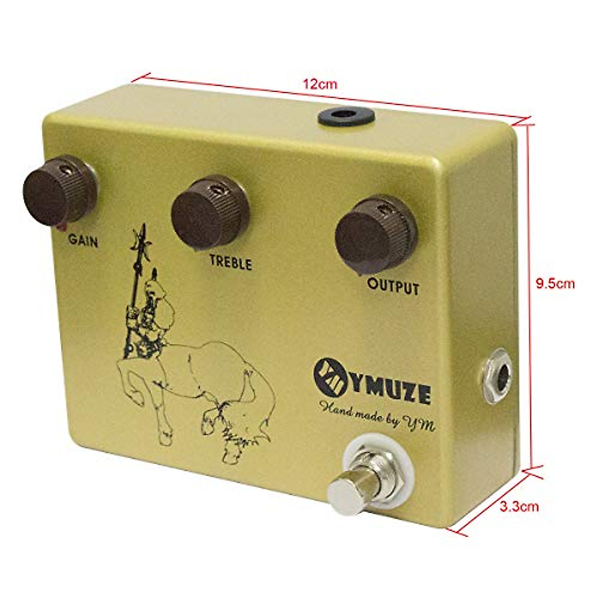 YMUZE Handmade GOLD Professional Overdrive Boost Guitar Effects Pedal