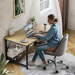 Shahoo 32 inch Computer Desk Modern Simple Style Woodern Table with Storage Bag and Hook for Home, Office, Study, Writing, Nature