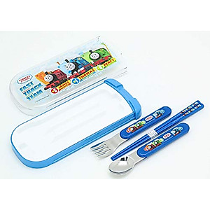 オーエスケー OSK CT-20 Lunch Box, Sliding Lid Trio, Thomas the Tank Engine (Chopsticks, Spoon, Fork, Easy to Open and Close), Made in Japan, Dishwasher Safe