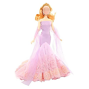 BARWA Pink Wedding Dress Evening Party Princess Pink Gown Dress for 11.5 Inch Girl Doll Xmas Gift