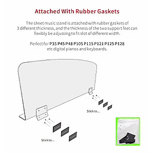Sheet music stand compatible for Casio Roland Yamaha P35 P45 P48 P105 P115 P121 P125 P128 KB/PSR/PSR-E/PSR-S/YPT/EW/NP/KBP/DGX series electronic digital keyboard piano (Black)