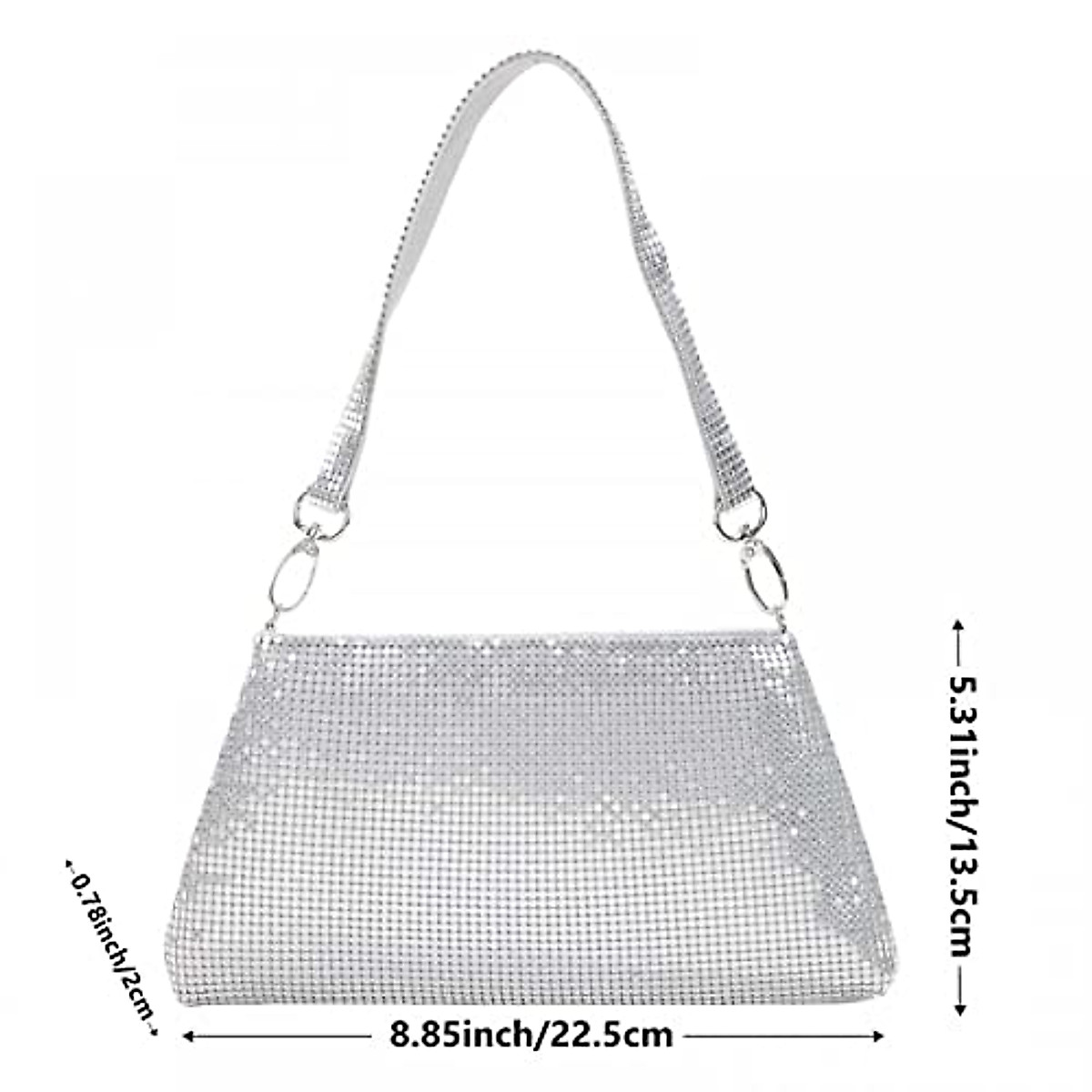 Simcat Clutch Bag for Women Evening Purses with Sequins Handbag for Wedding Party Cocktail Clutches Purse Silver