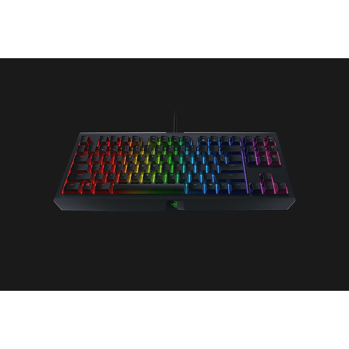 Razer BlackWidow TE Chroma v2 TKL Tenkeyless Mechanical Gaming Keyboard: Green Key Switches, Tactile & Clicky, Chroma RGB Lighting, Magnetic Wrist Rest, Programmable Macros, Classic Black
