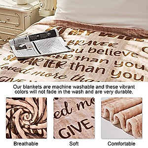 Valentines Day Gifts for Wife from Husband Wife Birthday Gift Ideas for Her Anniversary Christmas for Wife Super Soft Flannel Throw Blanket for Her (60x80 inch)