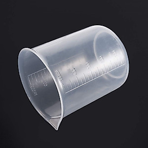 Auniwaig Plastic Beaker 500ml/17 Oz Lab Measuring Cup Graduated Beaker with Spout, Transparent Polypropylene Beaker Cups for Science Experiment Kitchen School Teaching Supplies 5PCS