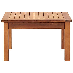 vidaXL Solid Acacia Wood Outdoor Coffee Table - Weather-Resistant and Easy-to-Clean Patio Table with Slatted Tabletop Design - Comfortable and Practical Outdoor Furniture - Brown