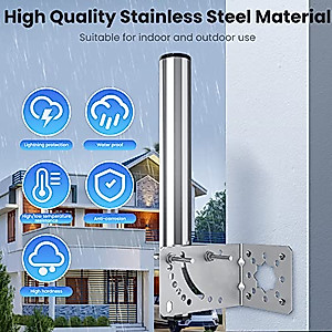 Ueevii Universal Wireless Bridge Bracket Mount/360°Adjustment Wall-Mounted/3.8cm Diam,2.5mm Thick Stainless Steel Mount,Sturdy and Durable/Wildly Used on Outdoor AP,Point to Point WiFi Bridge/2-Pack