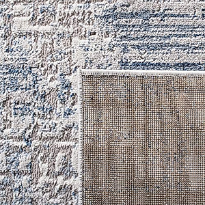 SAFAVIEH Amelia Collection 9' x 12' Blue/Grey ALA786M Modern Abstract Distressed Non-Shedding Living Room Bedroom Dining Home Office Area Rug