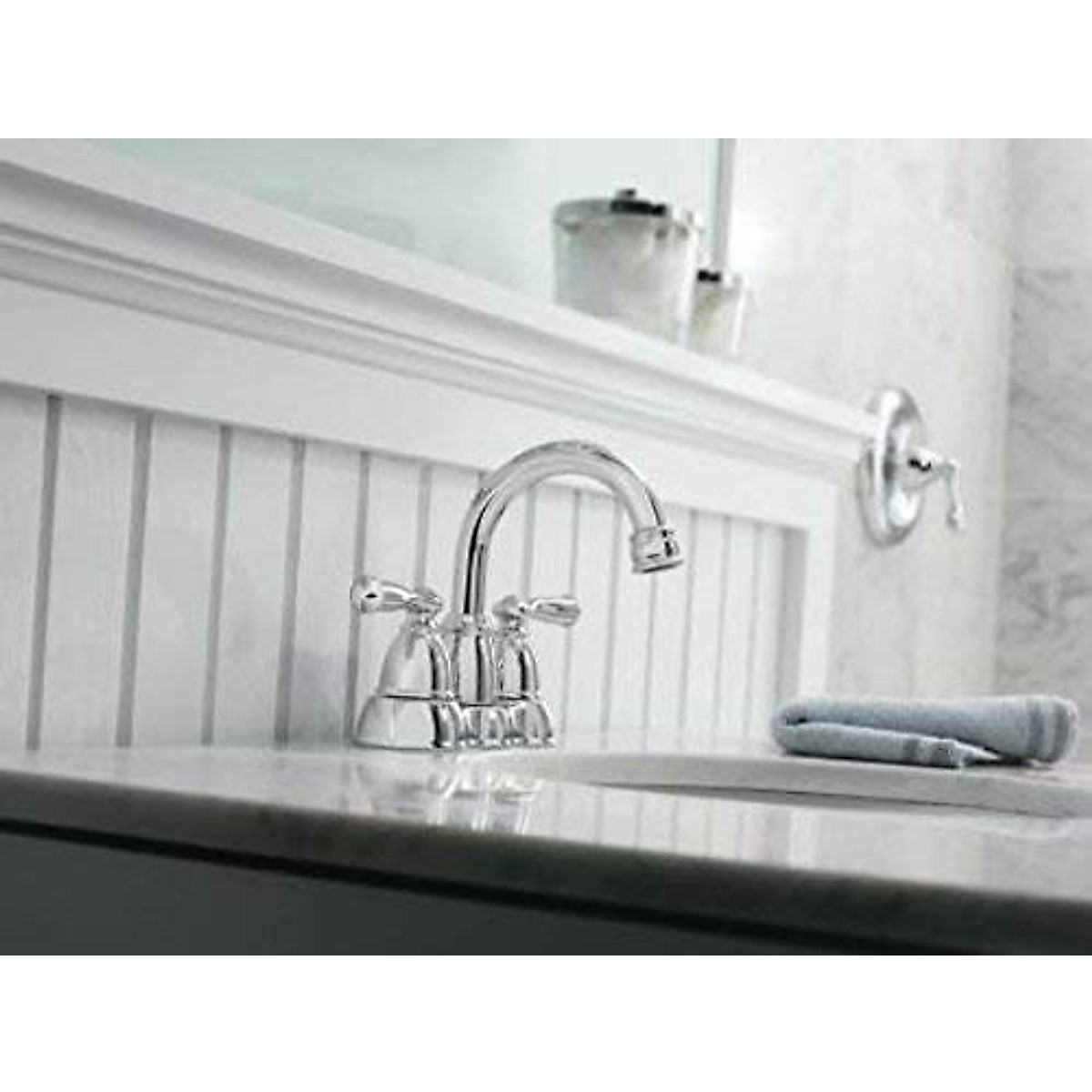 Moen WS84913 Banbury Two-Handle High Arc Bathroom Faucet, Chrome