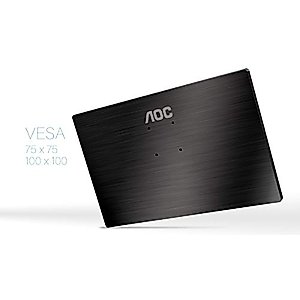 AOC 16T2 15.6" Full HD (1920 x 1080) Touch-enabled portable IPS monitor, USB-C and Micro HDMI inputs, Built-in battery, Stereo speakers, SmartCover, AutoPivot, VESA. For laptops, PC, Mac, consoles
