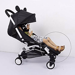 Youngy Stroller Footrest, 32cm Baby Stroller Accessories Footboard Carriage Foot Rest Feet Extension Footmuff Footrest Leg Extension Booster - Black