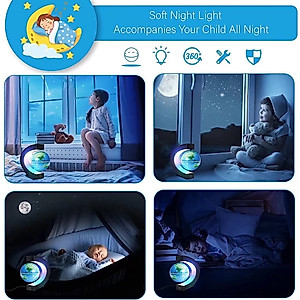 Magnetic Levitating Globe, Floating Globes with LED light, Anti Gravity World Map with C Shape Base, Desk Gadget Decor in Office/Home, Educational/Birthday Gifts for Kids