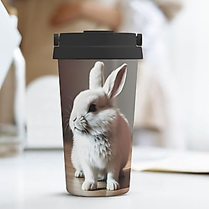WANGZHAO cry white rabbit Print Double Wall Stainless Steel Vacuum Insulated Tumbler Cup Home Thermal Cup